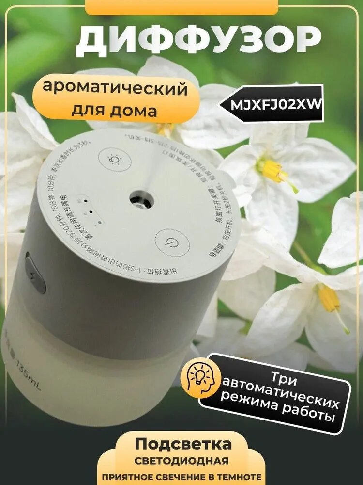 Mijia Fragrance Diffuser 2, 135 мл, аккумуляторный, датчик движения, Mi Home, белый MJXFJ02XW
