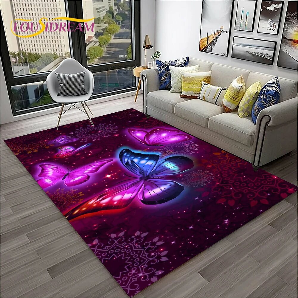 LOUSIDREAM 3D ковер бабочки цветы 60x90cm, 23