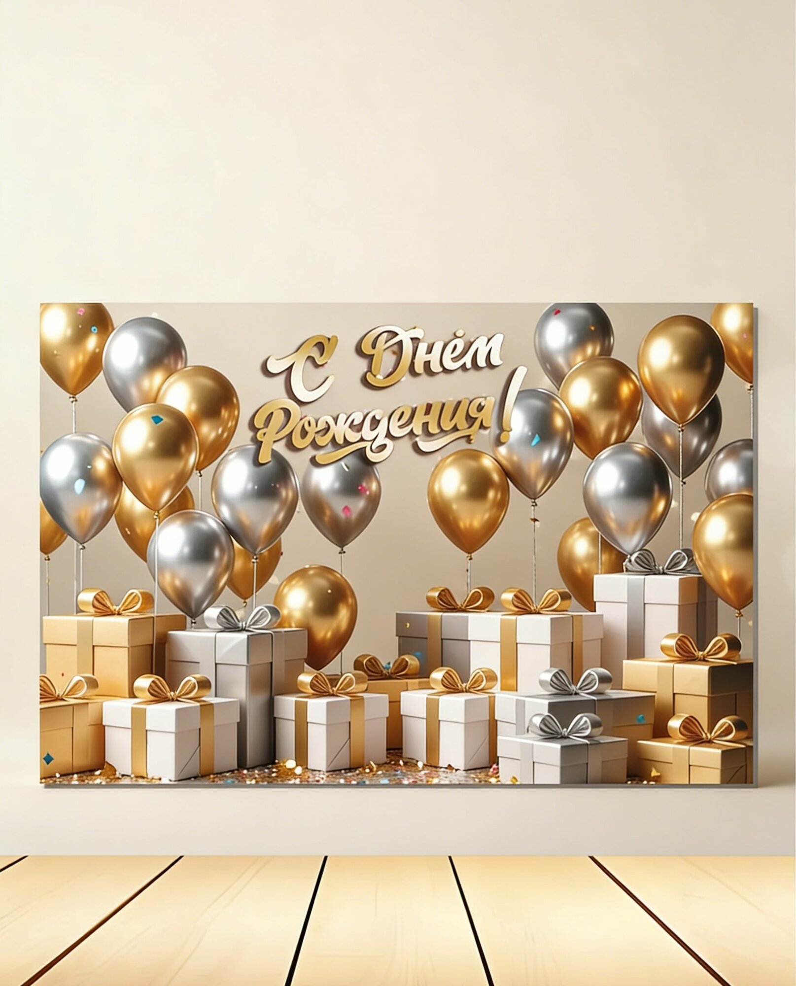 200-150 Фотозона на день рождения с тематическим фоном, праздничным баннером