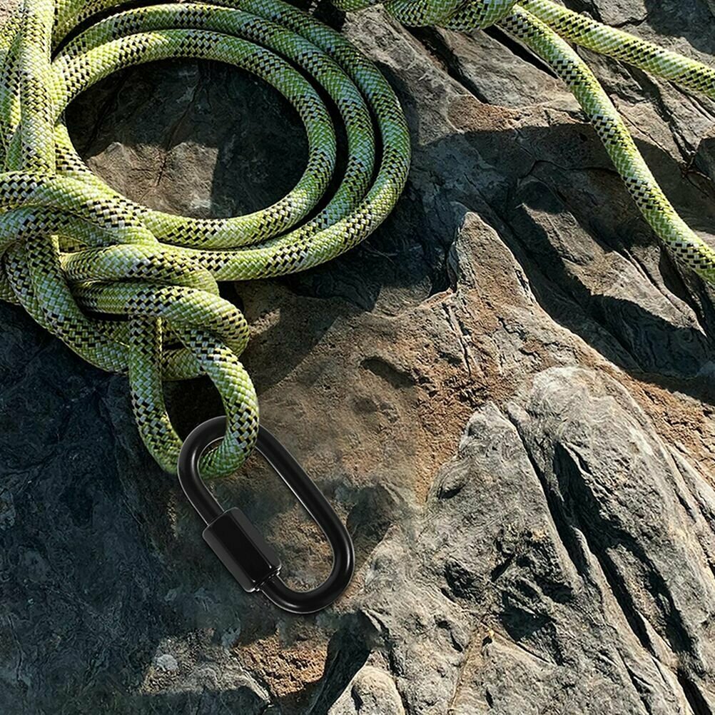 Крепкие черные быстросъемные карабины из нержавеющей стали для альпинизма и кемпинга, 2 шт