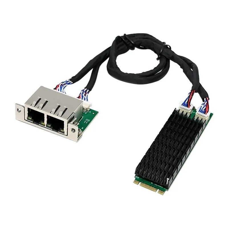 Сетевая Карта M.2 B+M На RJ45 I210-T2 С Двумя Портами Gigabit LAN