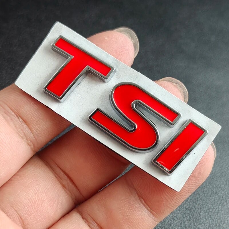Металлический логотип TSI, значок Small red для VW
