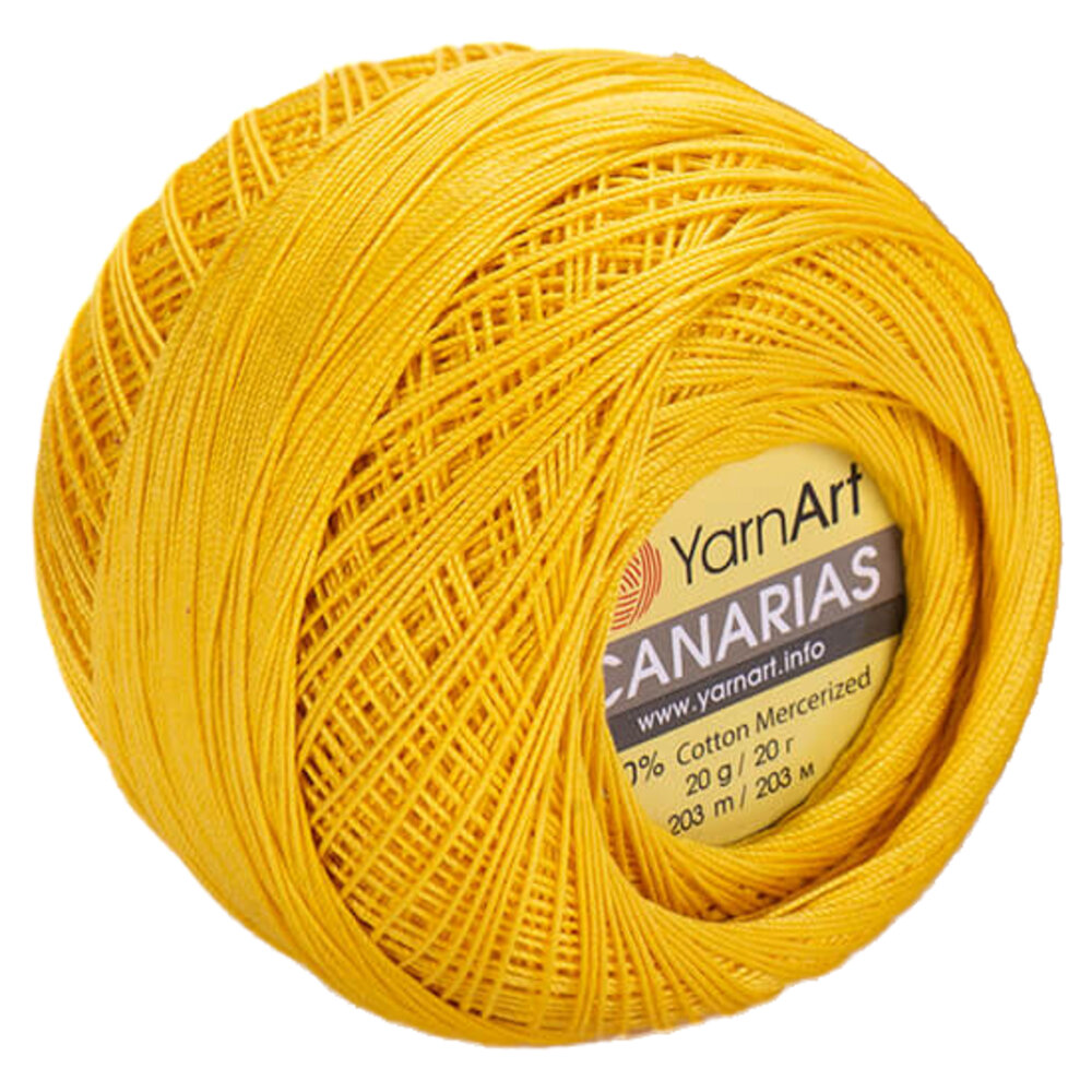 Пряжа для вязания YarnArt Canarias 6347 желтый 1 моток 20 гр/203 м 100% хлопок мерсеризованный