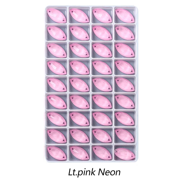 Bobohoo Стразы для вышивания стеклянные неоновые Розовый, 9x18mm--36PCS, Lt.pink Neon