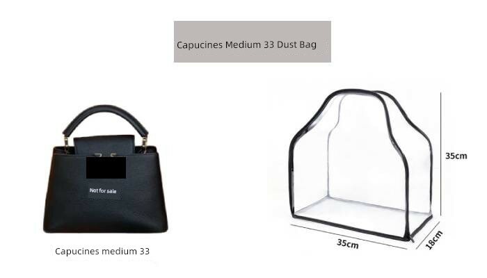 LV Capucines Medium 33 Прозрачная пылезащитная сумка для сумок защитный хранение