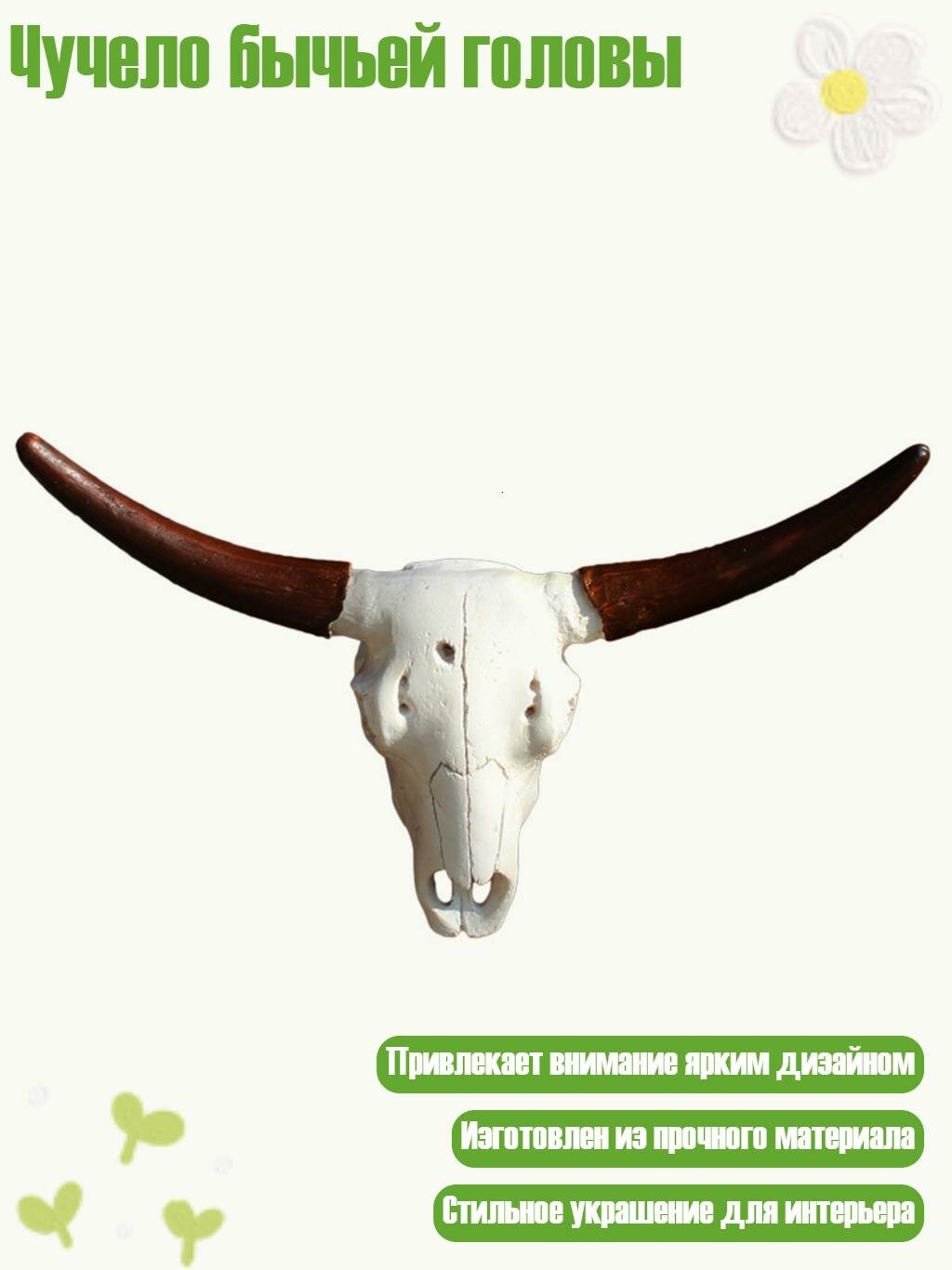 Чучело бычьей головы, череп коровы