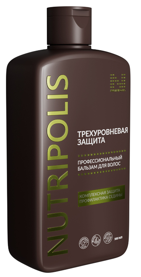 Бальзам NUTRIPOLIS "Трехуровневая Защита", от седины, для всех типов волос, 550 мл
