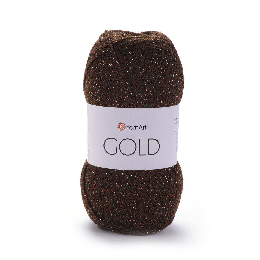 Пряжа для вязания YarnArt Gold 9032 коричневый 100 гр/400 м 92% акрил, 8% люрекс