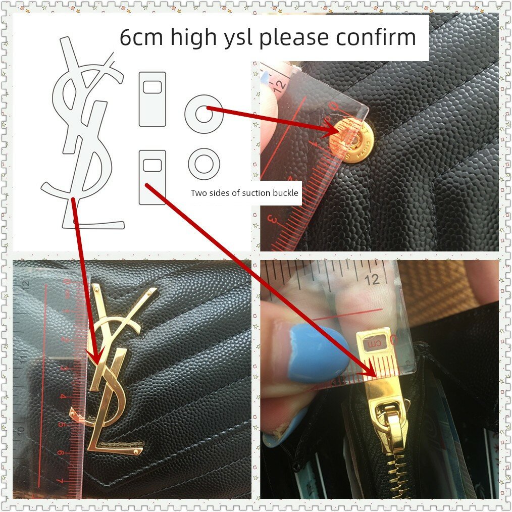 Двойной слой кристаллической пленки для сумки YSL 22,5 см - 3 комплекта, защита логотипа 6 см