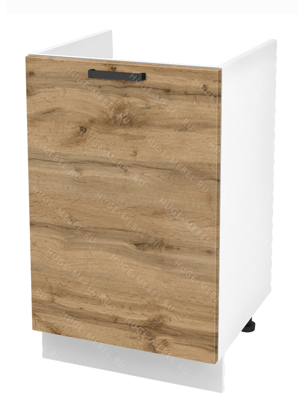 Кухонный шкаф под мойку 500 Пасаденна (дуб вотан) Huge Mebel. Ширина 500 Высота 840. Модули кухонные нижние