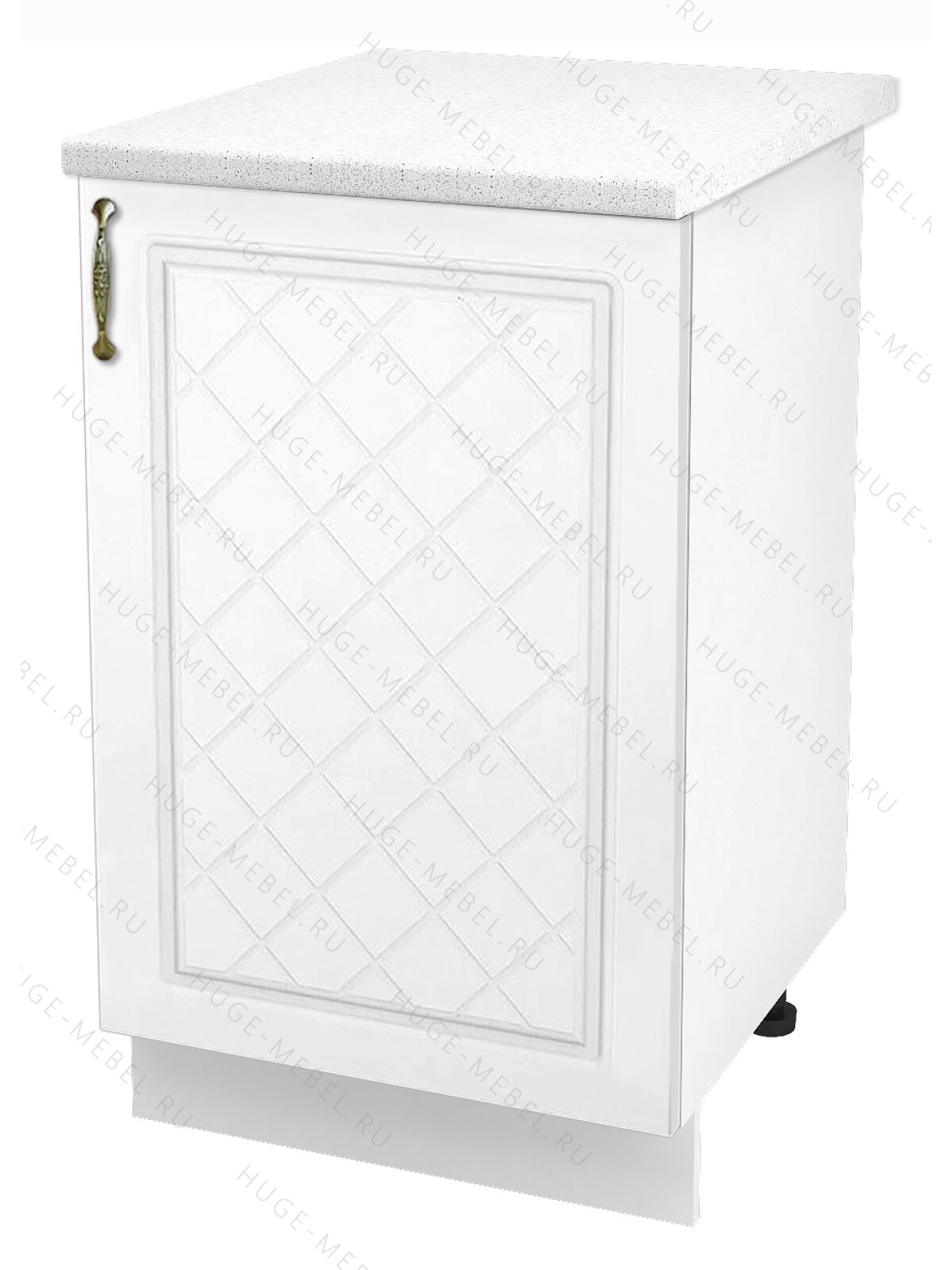 Шкаф кухонный нижний 500 Модена (дуб белый) Huge Mebel. Ширина 500 Высота 840. Модули кухонные нижние