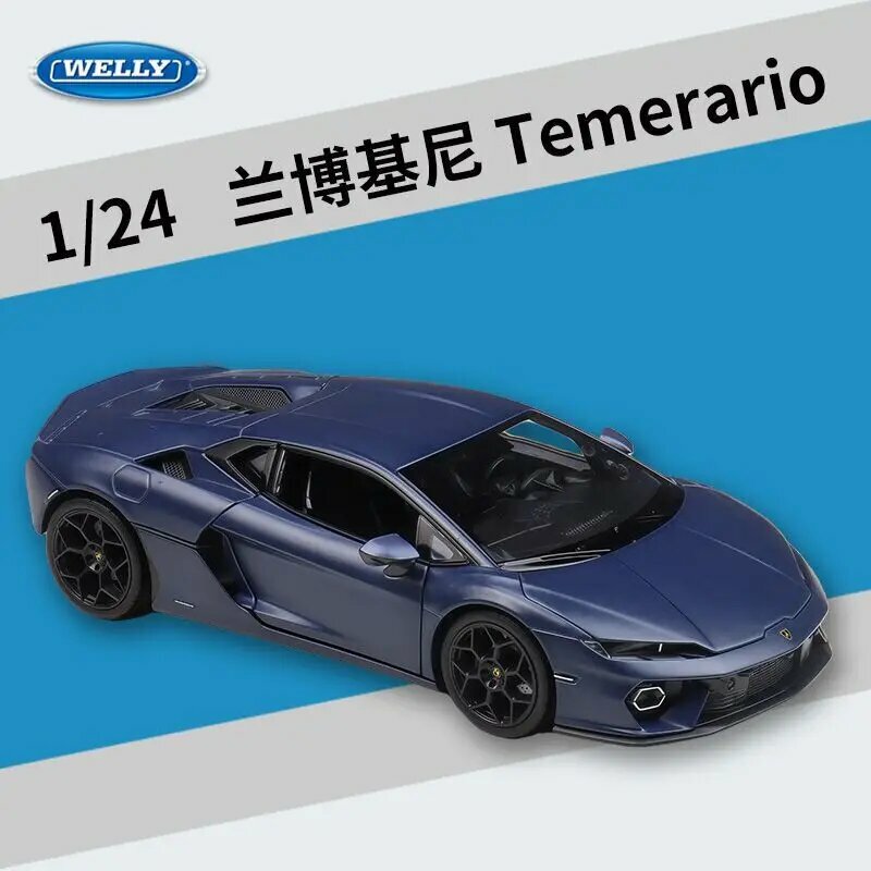 Lamborghini Temerario 1:24 Blue, металлическая модель WELLY