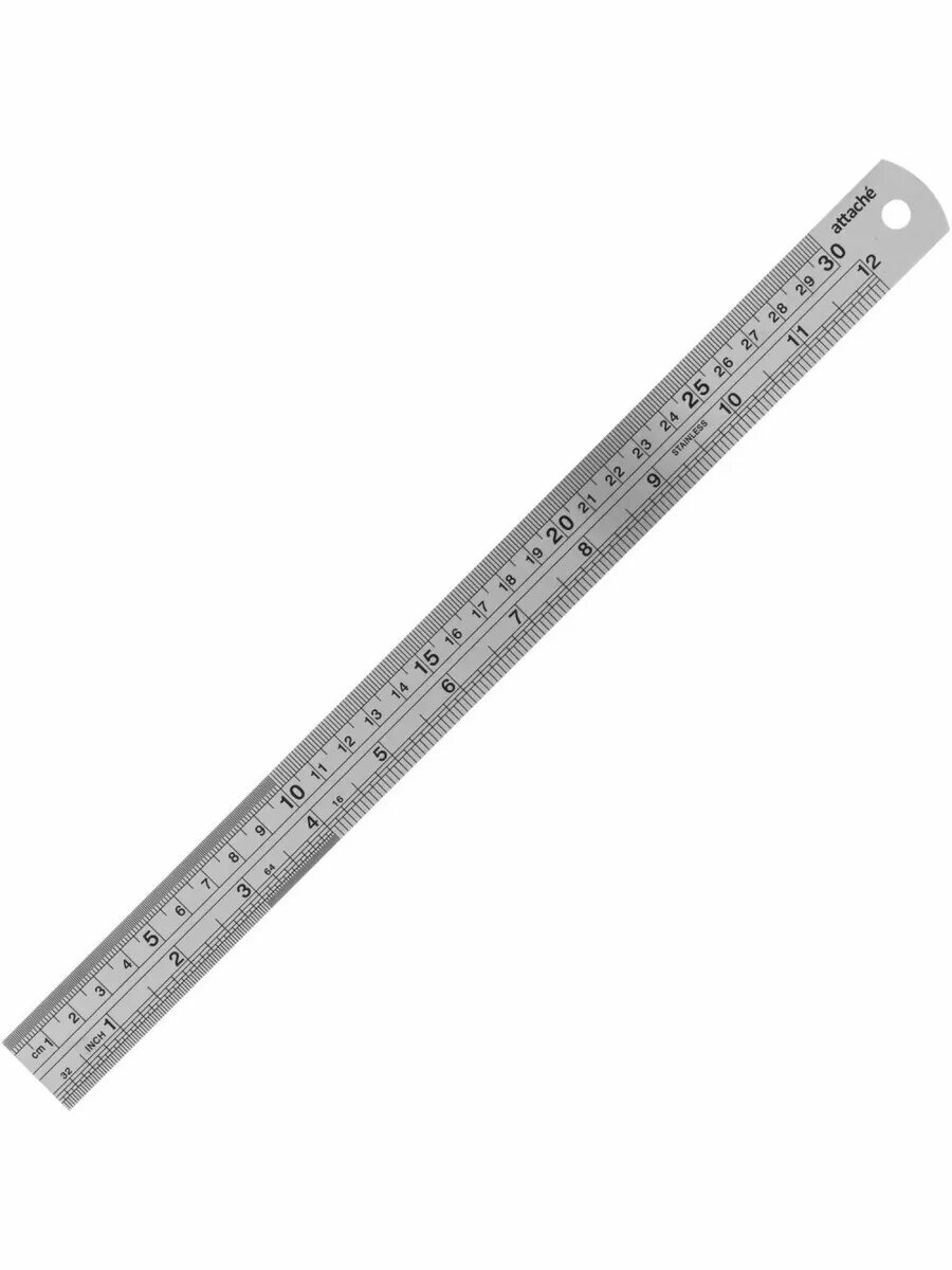 Металлическая линейка 30 см для точных измерений