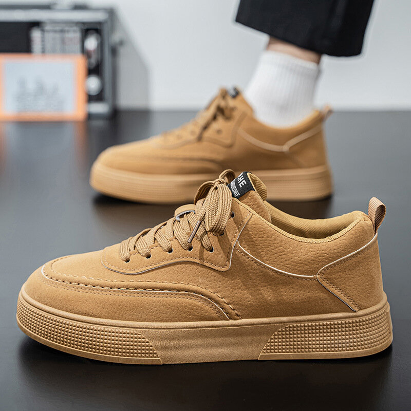 LUO Обувь мужская Осенняя для молодежи Мартенские ботинки стиль британский/Khaki