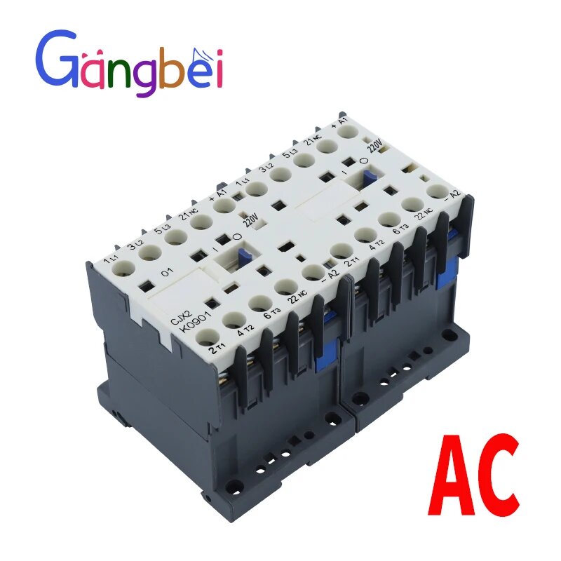 Механический реверсивный контактор Gangbei CJX2K CJX2K0610N AC, 24 В