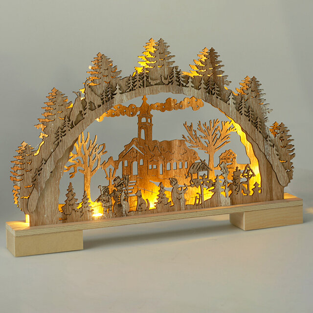 Новогодний светильник Горка Lateron - Garv 41*27 см, 10 теплых белых LED ламп, на батарейках, Koopman, GML000090-1