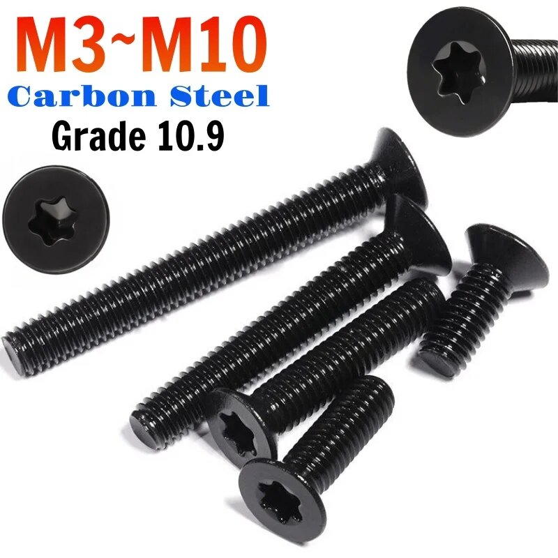 Винты Torx M4x10mm, 30шт, черные