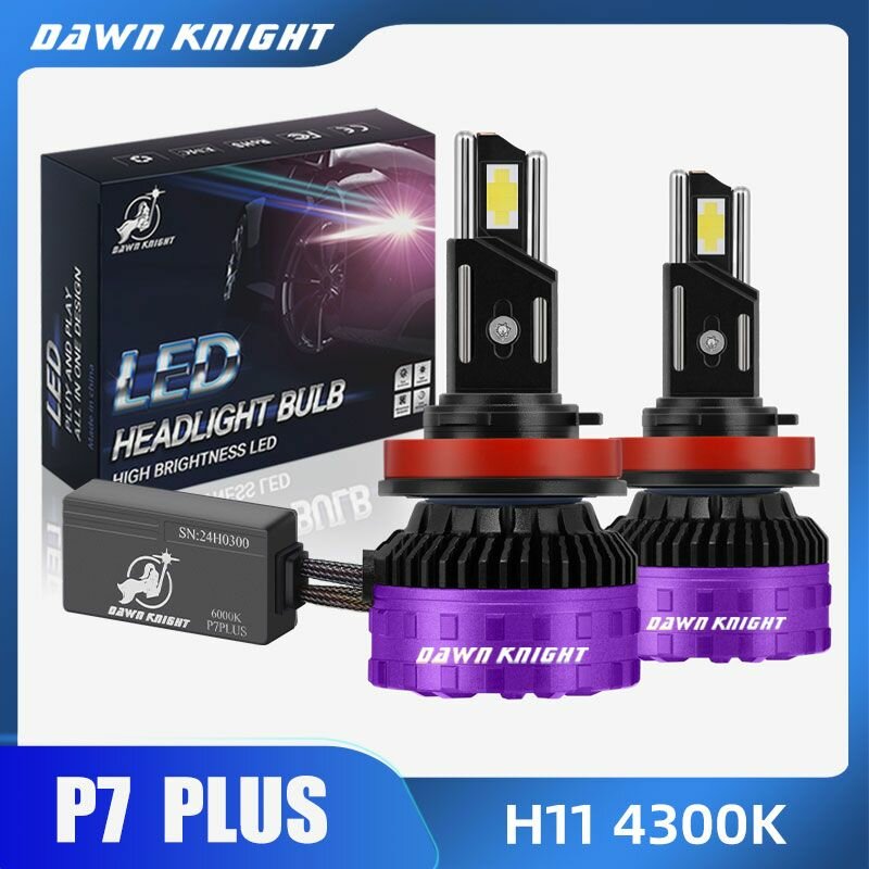 DawnKnight Лампа автомобильная H11, 4300 шт. арт. P7-PLUS-H11-4300K