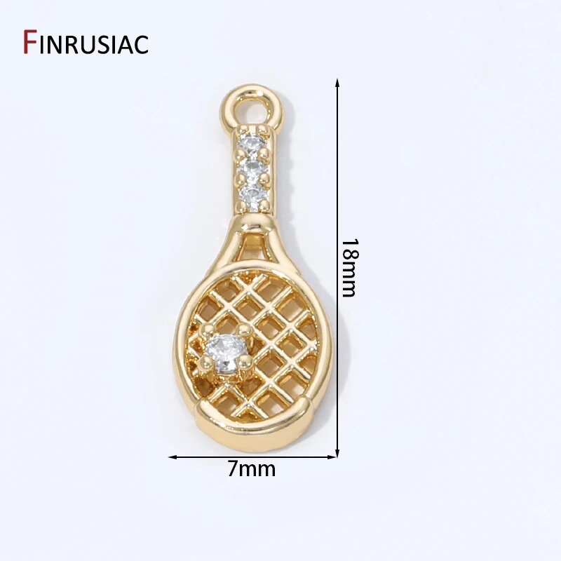Кулон-ракетка FINRUSIAC, 14K позолота, 18x7 мм