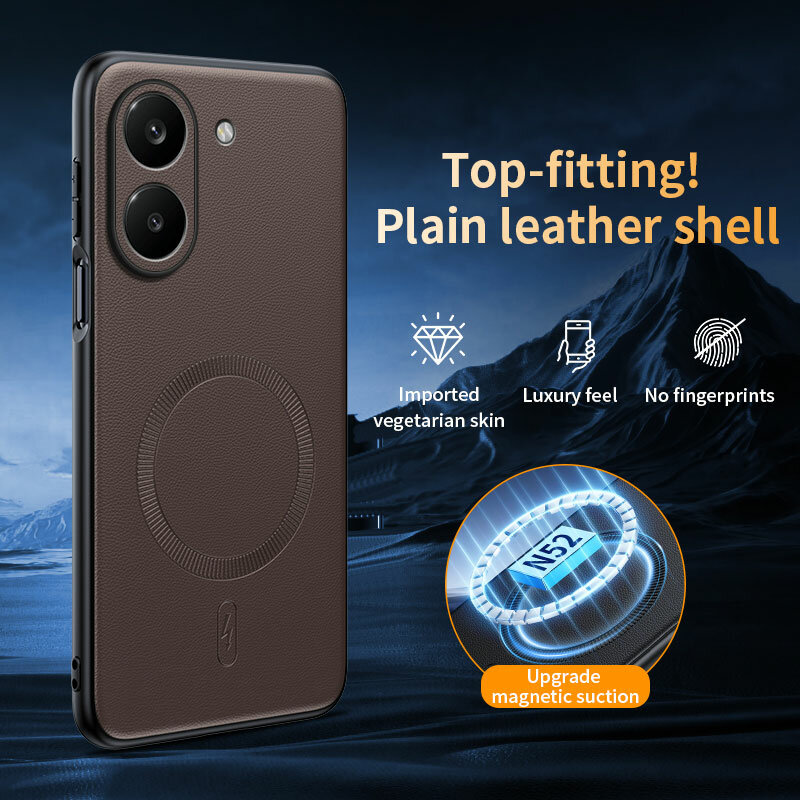 Чехол для Poco X8 Pro / Поко X8 Про Роскошная кожа, антиударный Защитная оболочка