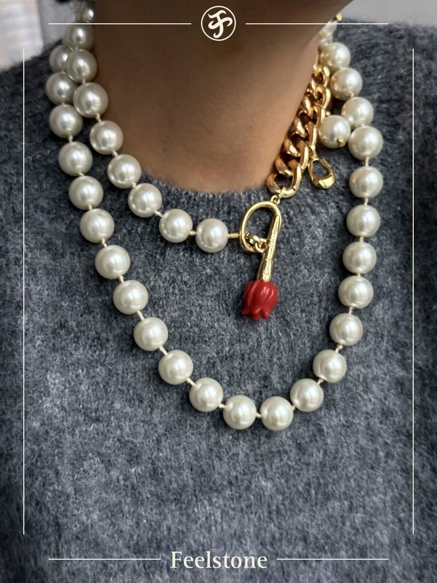 Колье, жемчуг имитация