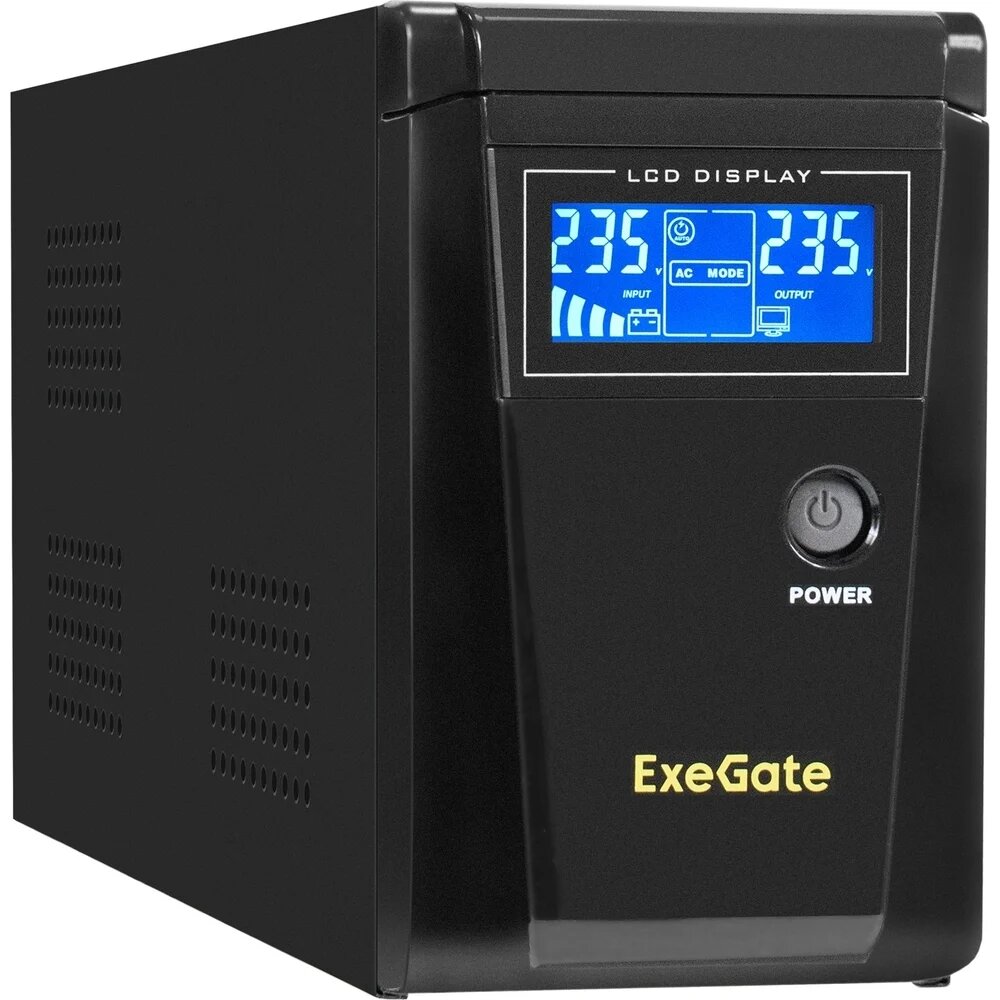 ИБП ExeGate SZ-600, чистая синусоида, LCD, AVR, внешний аккумулятор