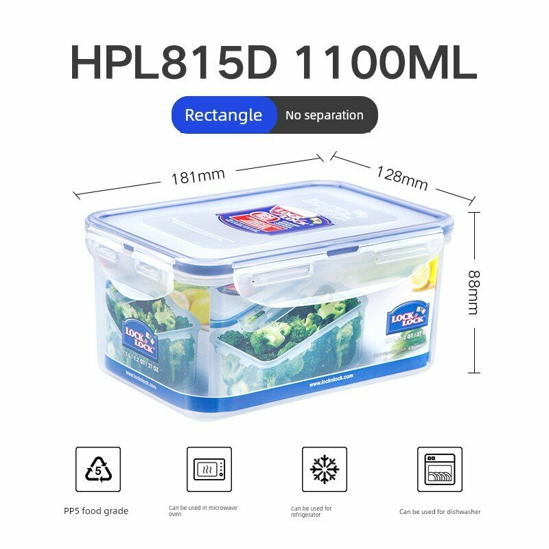 Пластиковый контейнер для хлеба, теплоустойчивый, 1100 мл, прямоугольный герметичный ящик для тостов