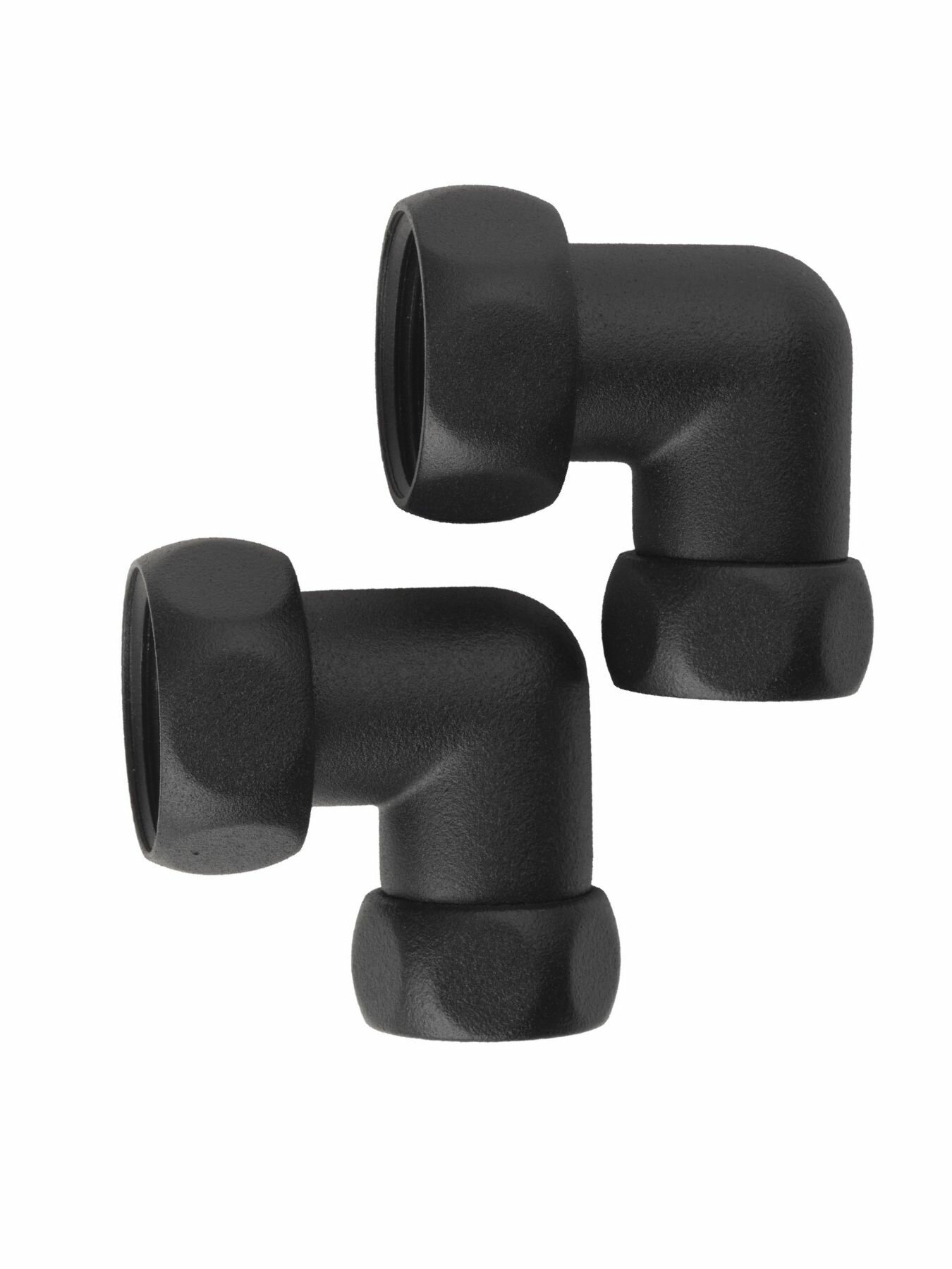 Соединение угловое для полотенцесушителя гайка/гайка 1"х1" цвет черный пара