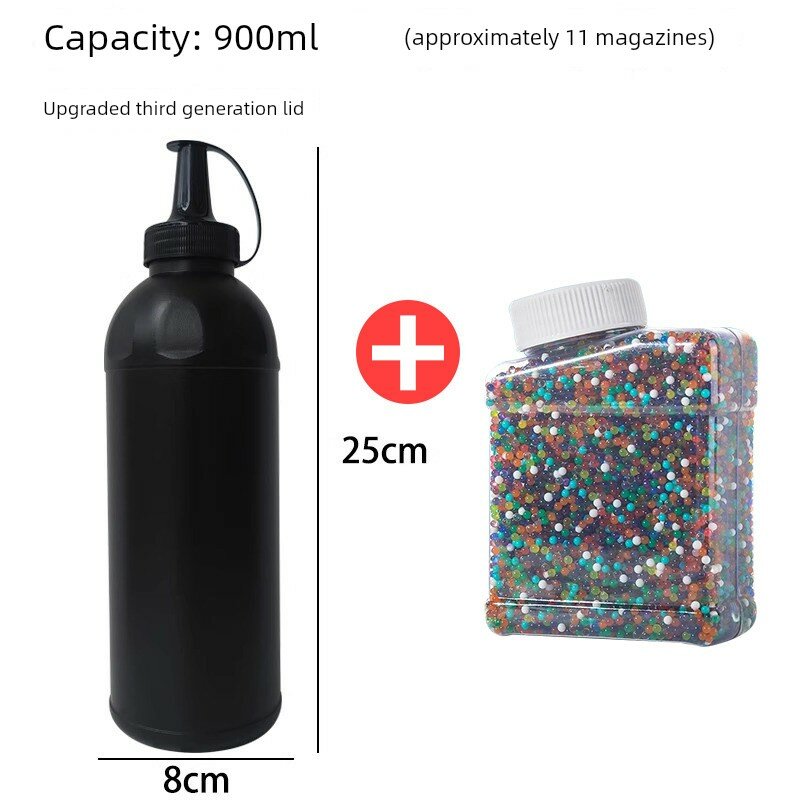 900 мл Черная Бутылка для Заполнения Пистолета с 1 Цветным Водяным Шариком для Наружных Игр