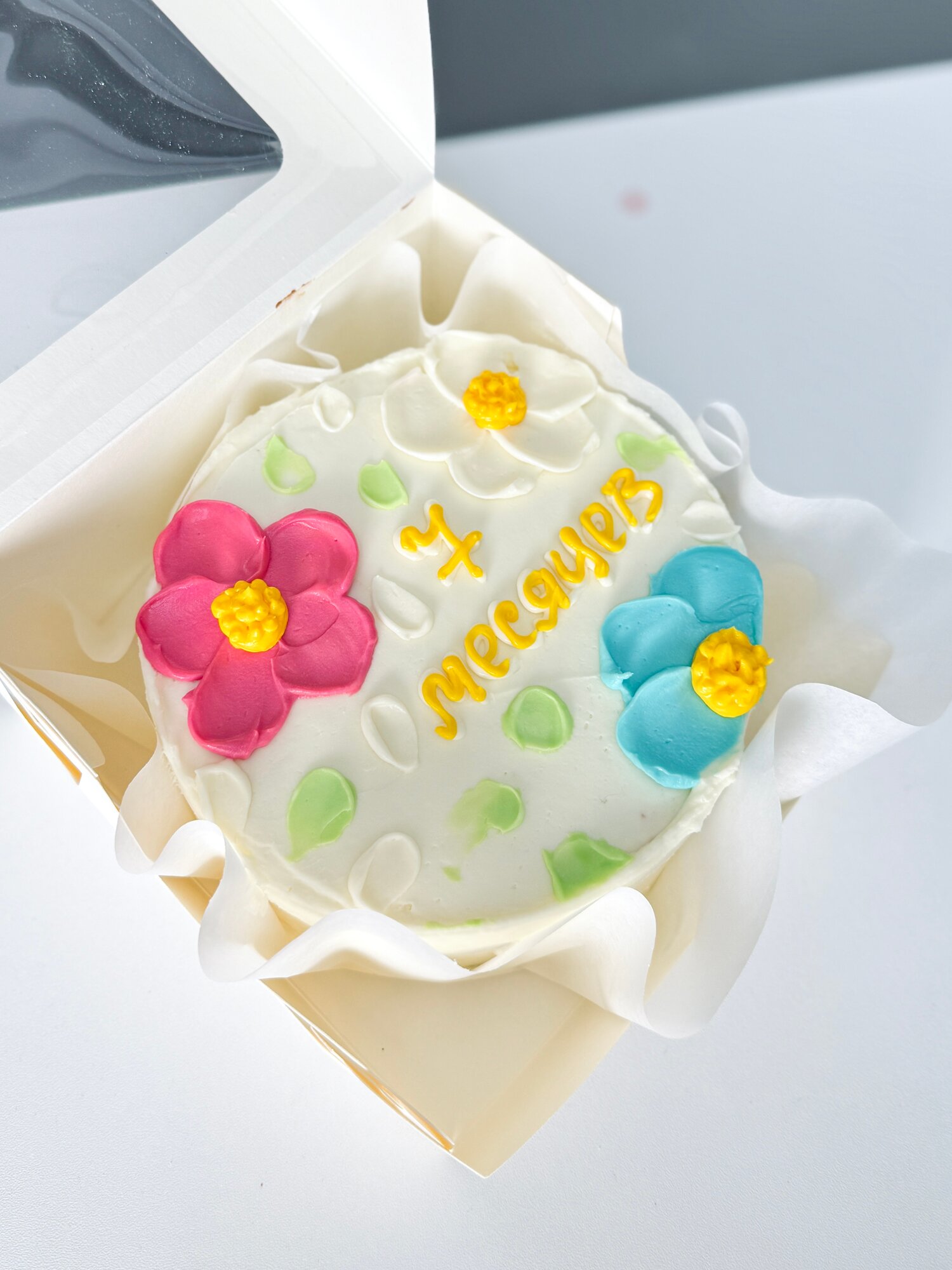 Бенто торт на 7 месяцев малышке, дочке «Цветочек », клубничный, 650 грамм