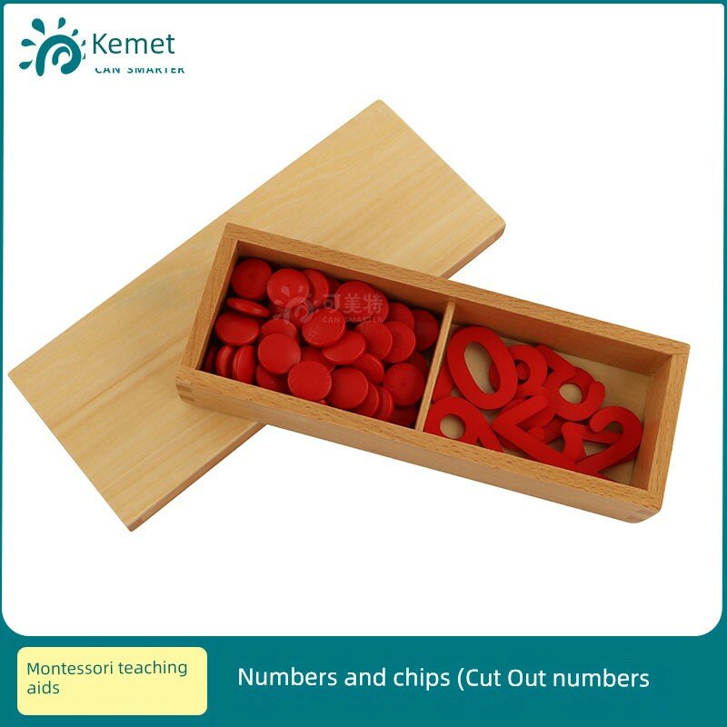Карточки монтессори с пустотелыми цифрами и счетными костяшками, международная версия для обучения математике