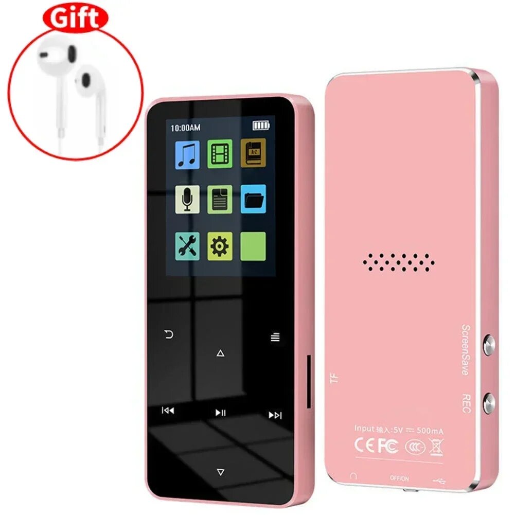 Металлический сенсорный MP3-плеер Bluetooth 5.0 64 ГБ, pink