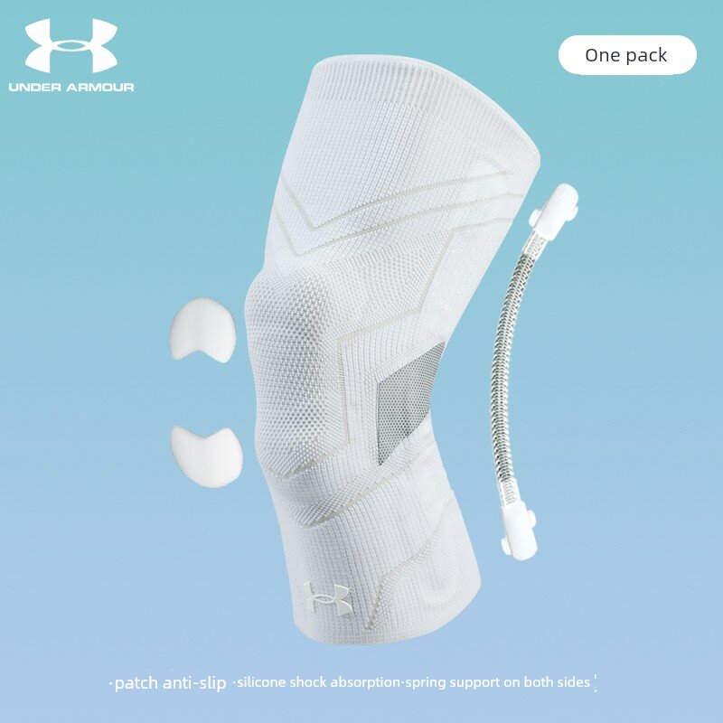 Коленный браслет Under Armour для баскетбола и бега - Поддержка, Компрессия, Дышащий, Нескользящий, 1 шт, Белый, M