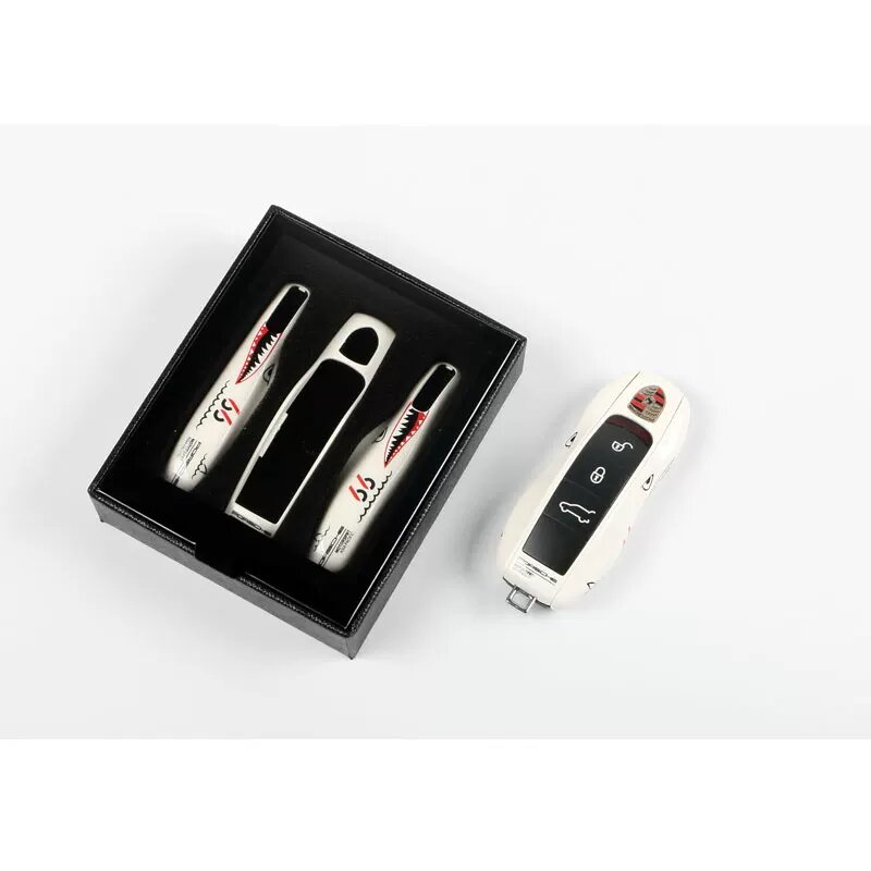 Старая версия дизайн чехла с Большой Белой Акулой для ключа от Porsche Panamera Cayenne Macan