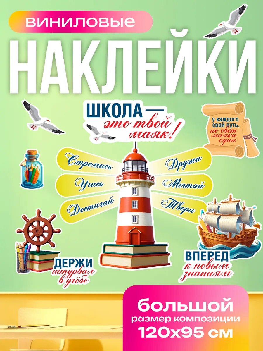 Наклейки школьные для оформления класса, 120х95 см