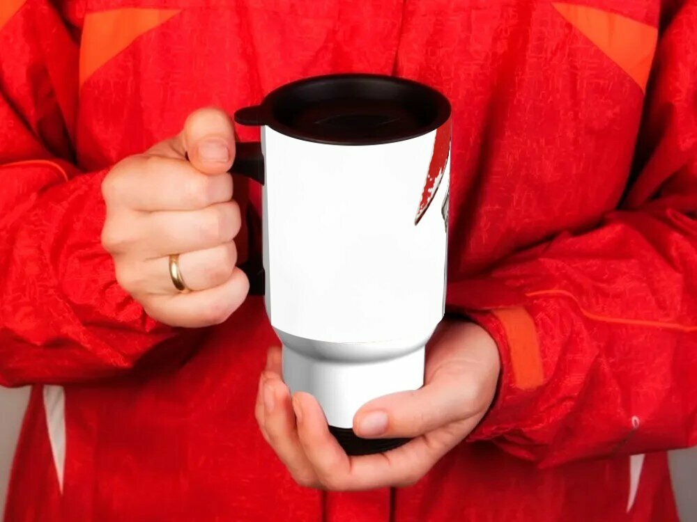 Тремокружка для авто с принтом "Советской армии звезды красные советские звезды армии на полюс изолирован на белом фоне коммунизму коммунистического молоток Москва старый." 0.5 л.