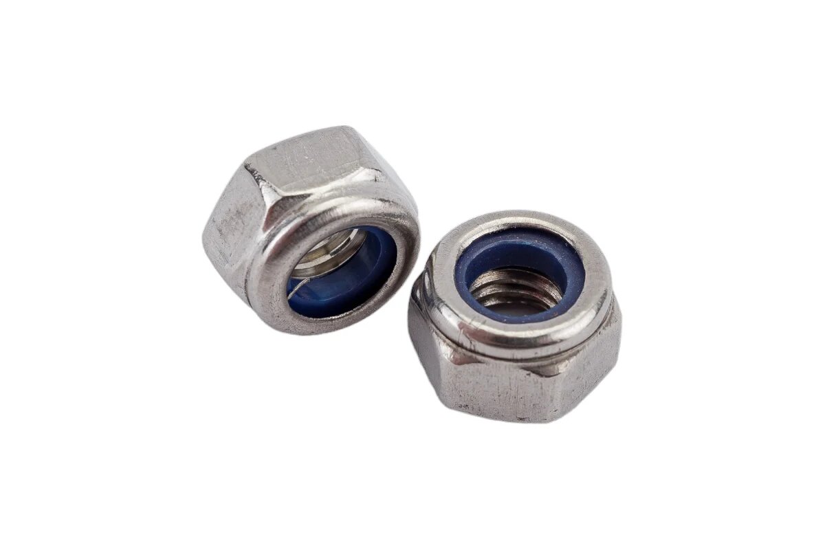 Гайка DINFIX DIN 985 из нержавеющей стали А2 М6 с шагом 1 и правой резьбой, класс прочности A2‑70, размер под ключ 10 мм