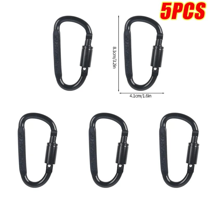 Тактические карабины-клипсы из алюминия (5/10 шт) Черный, s1 5PCS