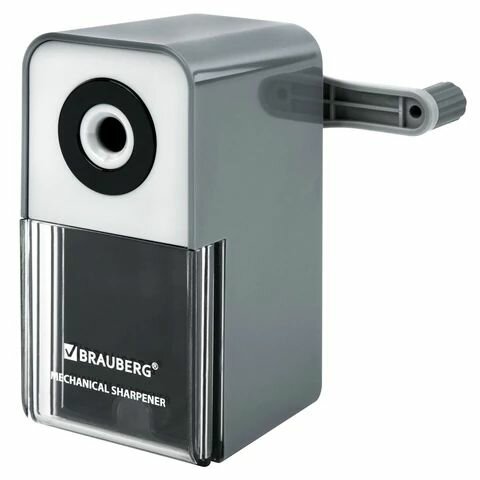 2 шт. Точилка механическая BRAUBERG CLASSIC, для чернографитных и цветных карандашей, корпус светло-серый, 272002