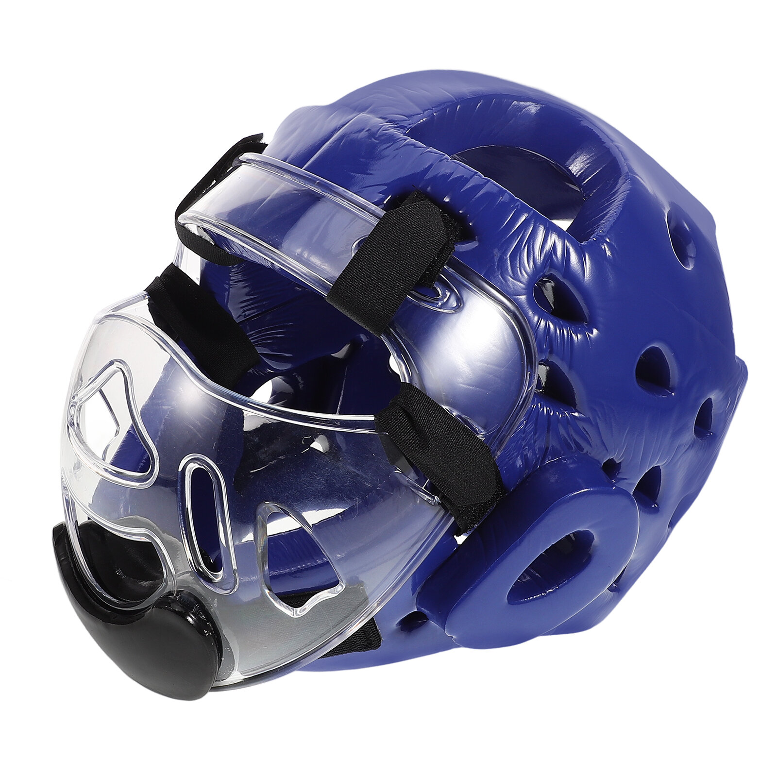 Защитное снаряжение для тхэквондо, шлем с защитой головы и лица, шлем для карате, детский защитный шлем для боевых действий (защита лица + защита головы, размер L, синий)