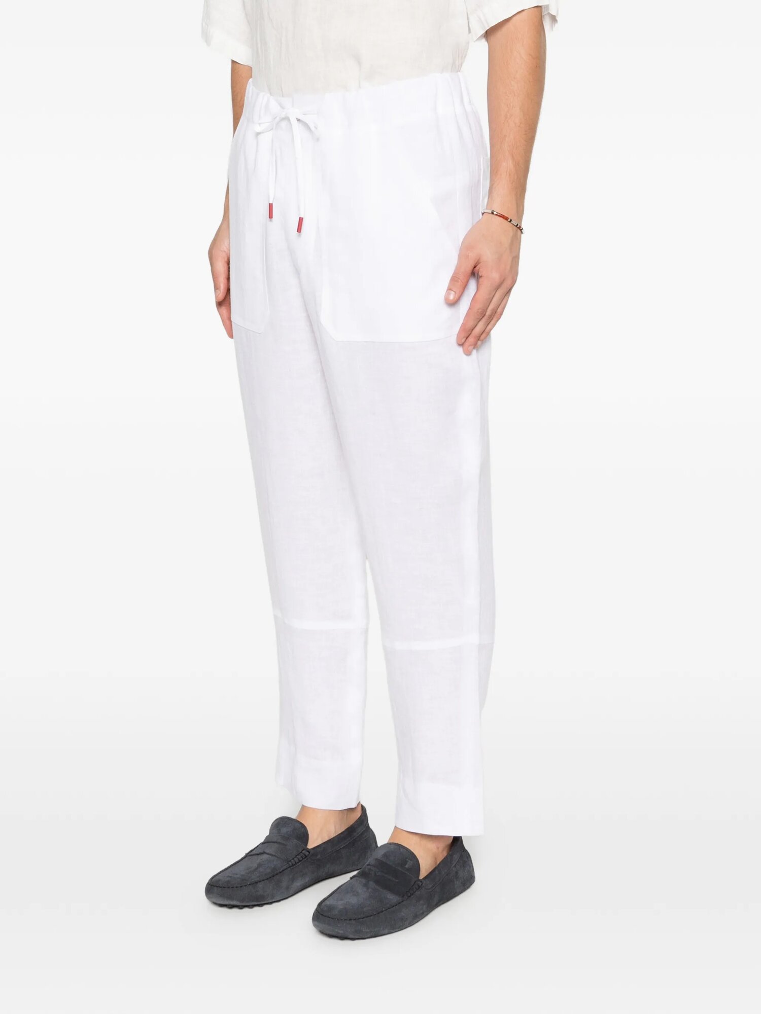 Брюки Kiton Linen trousers, размер 48, бежевый/белый — фото 1