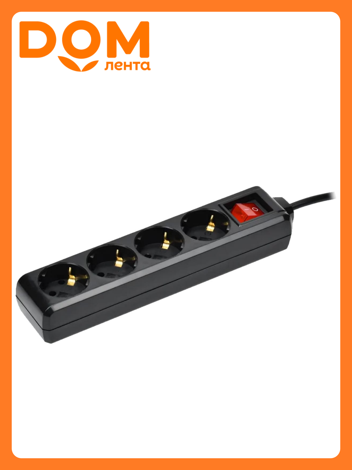 Удлинитель У04К 4 места с заземлением 3м 3х1мм2 16А 250В черный IEK