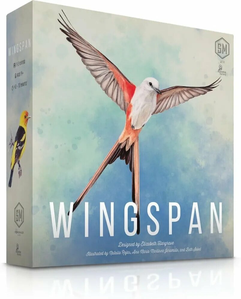 Настольная игра Wingspan, вторая редакция, для 1-5 игроков, возраст от 14 лет.