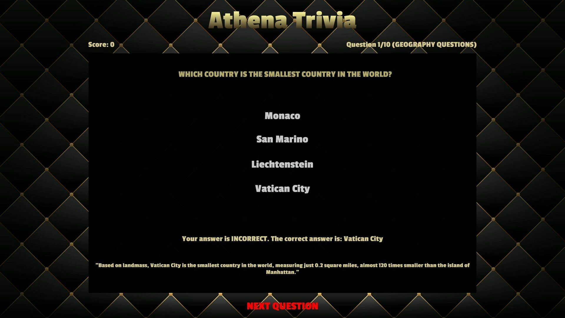 Athena Trivia, Все страны — фото 1