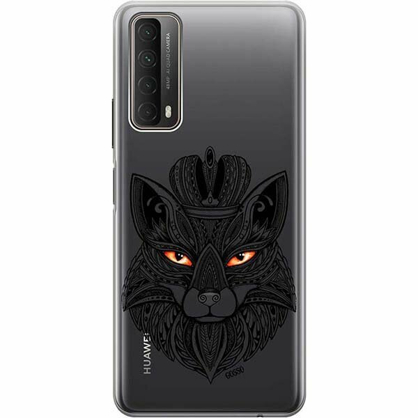 Ультратонкий силиконовый чехол-накладка ClearView для Huawei P Smart 2021 с 3D принтом "Fox Queen"