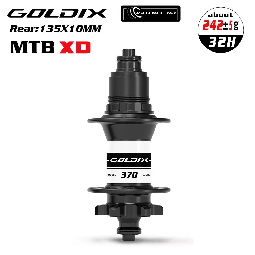 GOLDIX M370 Задняя ступица для MTB, XD 135x10, 32H