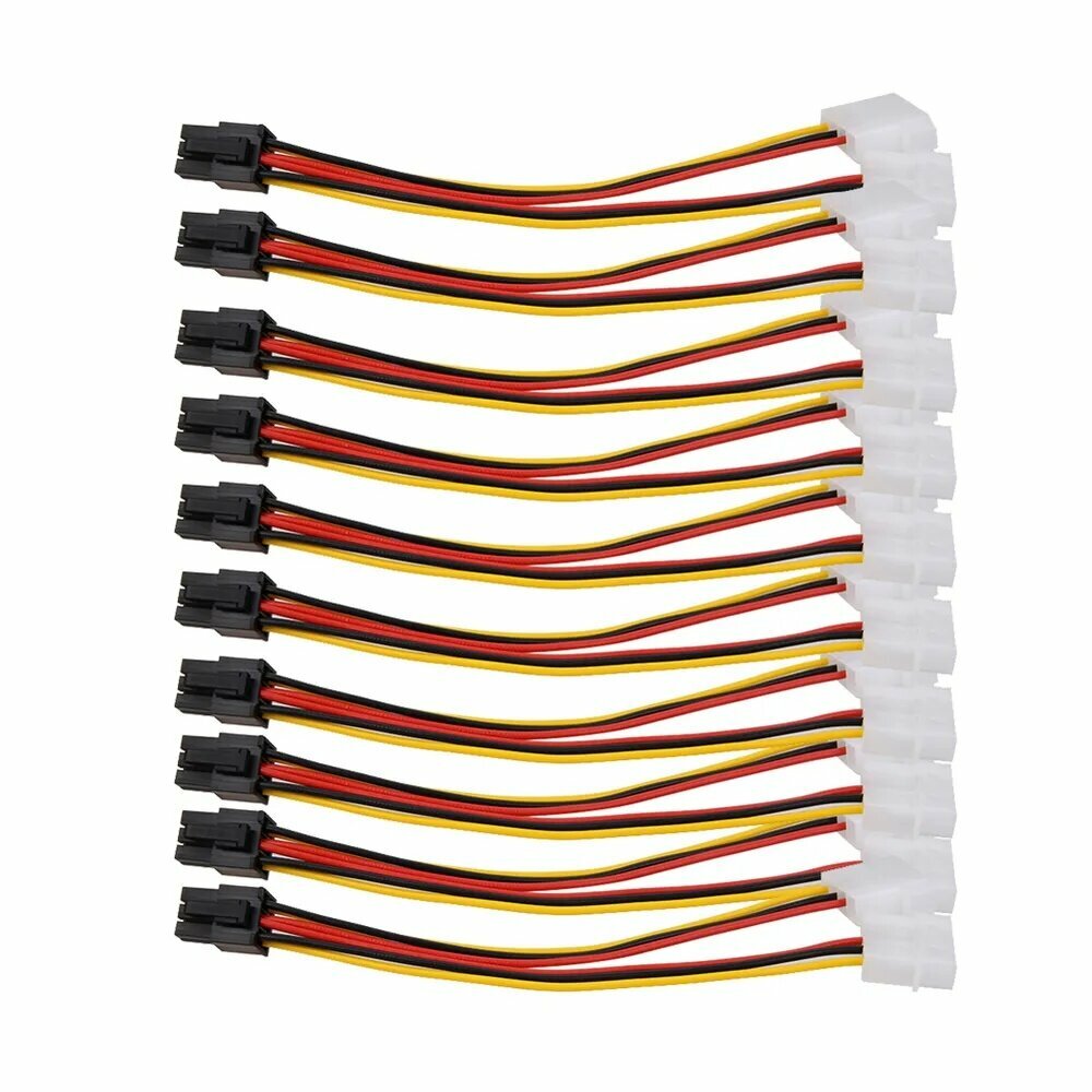 Сетевой кабель питания Molex 4pin/PCI-E 6-pin, 1.8 м, черный