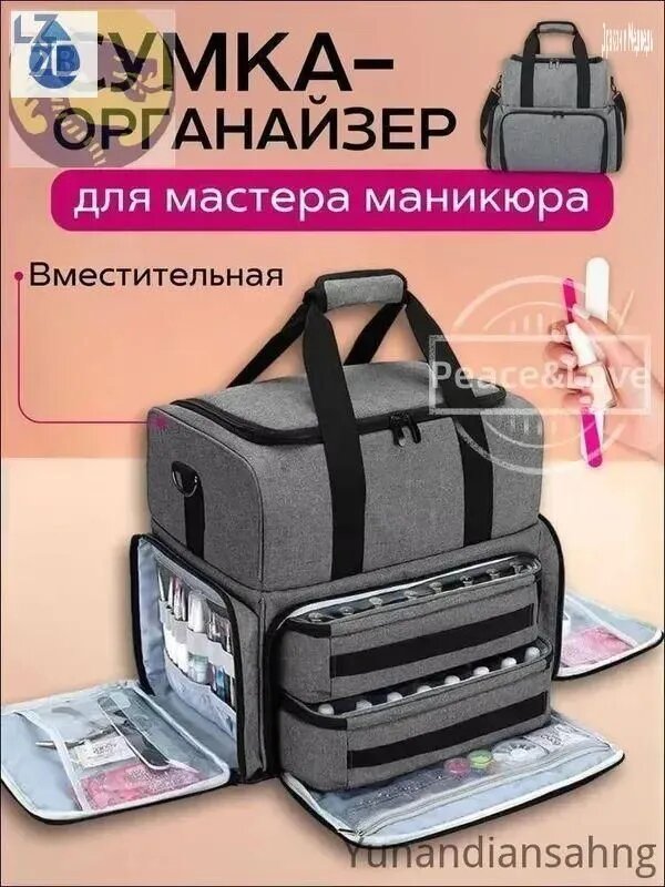 Сумка органайзер для мастера маникюра, бьюти-кейс