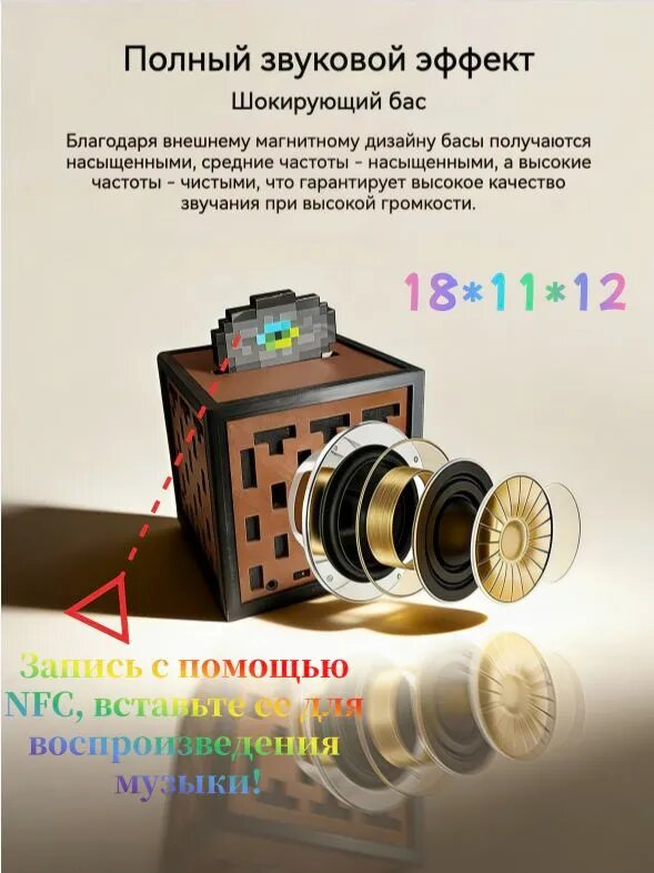 Окружение игры Майнкрафт, Музыкальная шкатулка (запись NFC), Креативные подарки