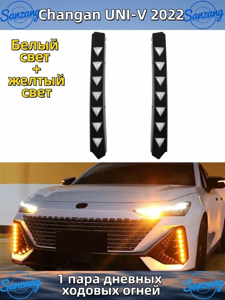Sanzang Фары автомобильные, Огни дневные ходовые, 2 шт, арт. Changan UNI-V 2022